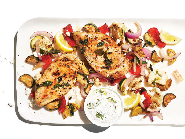 Sheet Pan Mustard-Glazed Brats and Veggies | Hy-Vee