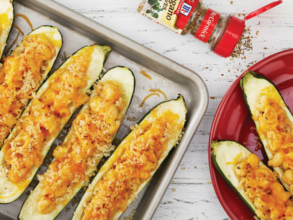Macaroni and Cheese Stuffed Vegetable Boats | Hy-Vee
