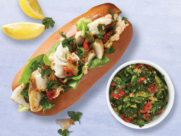Grilled Halibut Rolls with Peppadew Herb Salsa | Hy-Vee