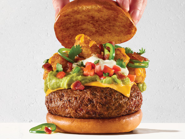 Loaded Tot-Chos Topped Burger | Hy-Vee