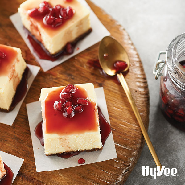 Cheesecake with Pomegranate Sauce | Hy-Vee