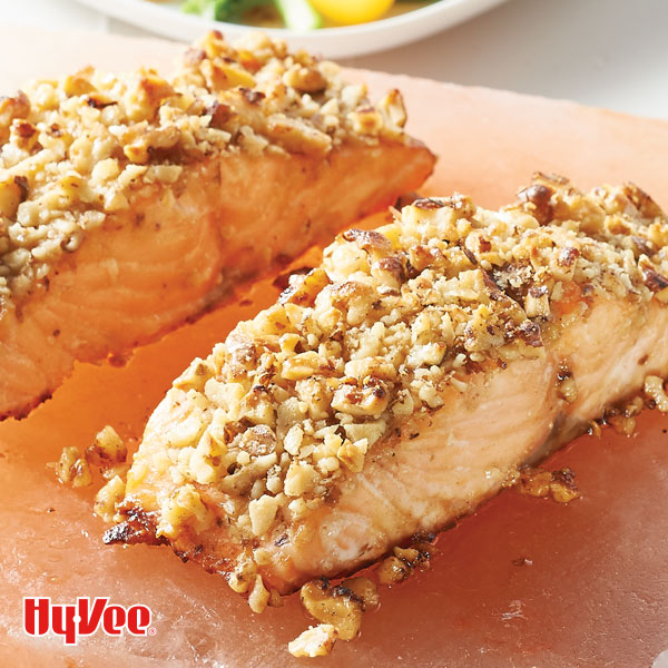 Walnut-Crusted Salmon Baked on a Salt Plate | Hy-Vee